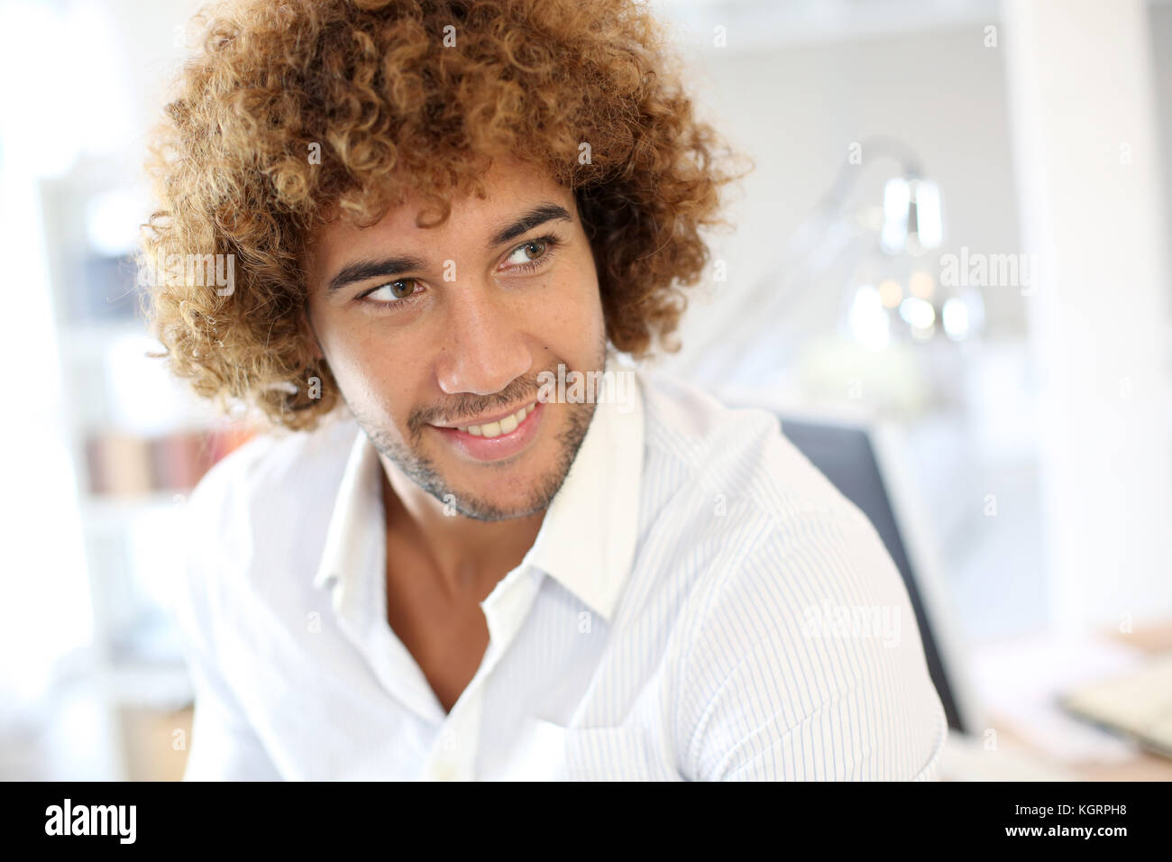 Portrait of handsome mixed-raced man Stock Photo - Alamy
