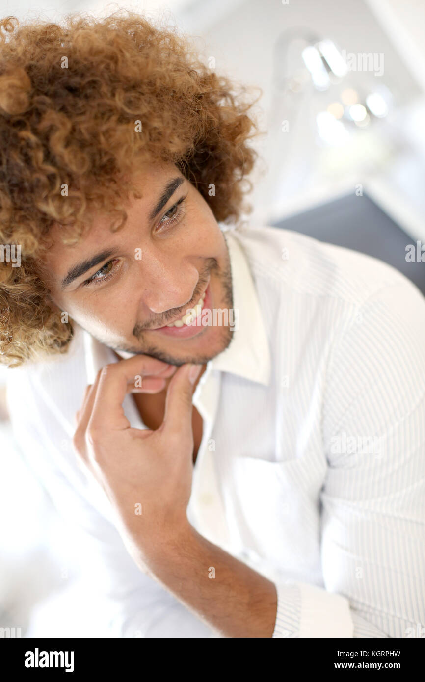 Portrait of handsome mixed-raced man Stock Photo - Alamy
