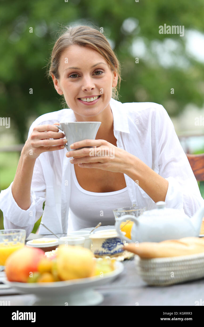 Beautiful girl breakfast hi-res stock photography and images - Alamy