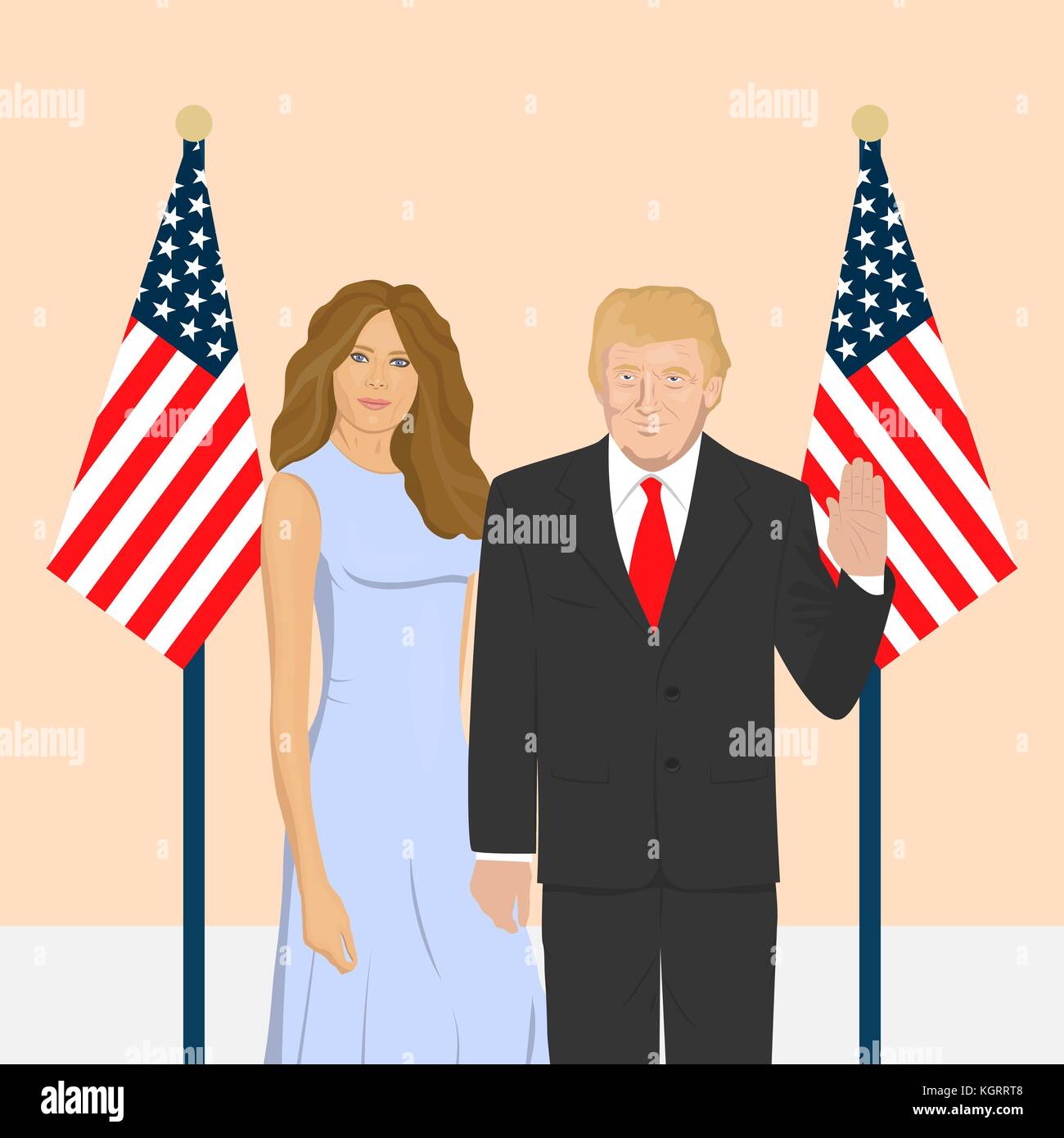 President and first lady melania trump Stock Vector Images - Alamy