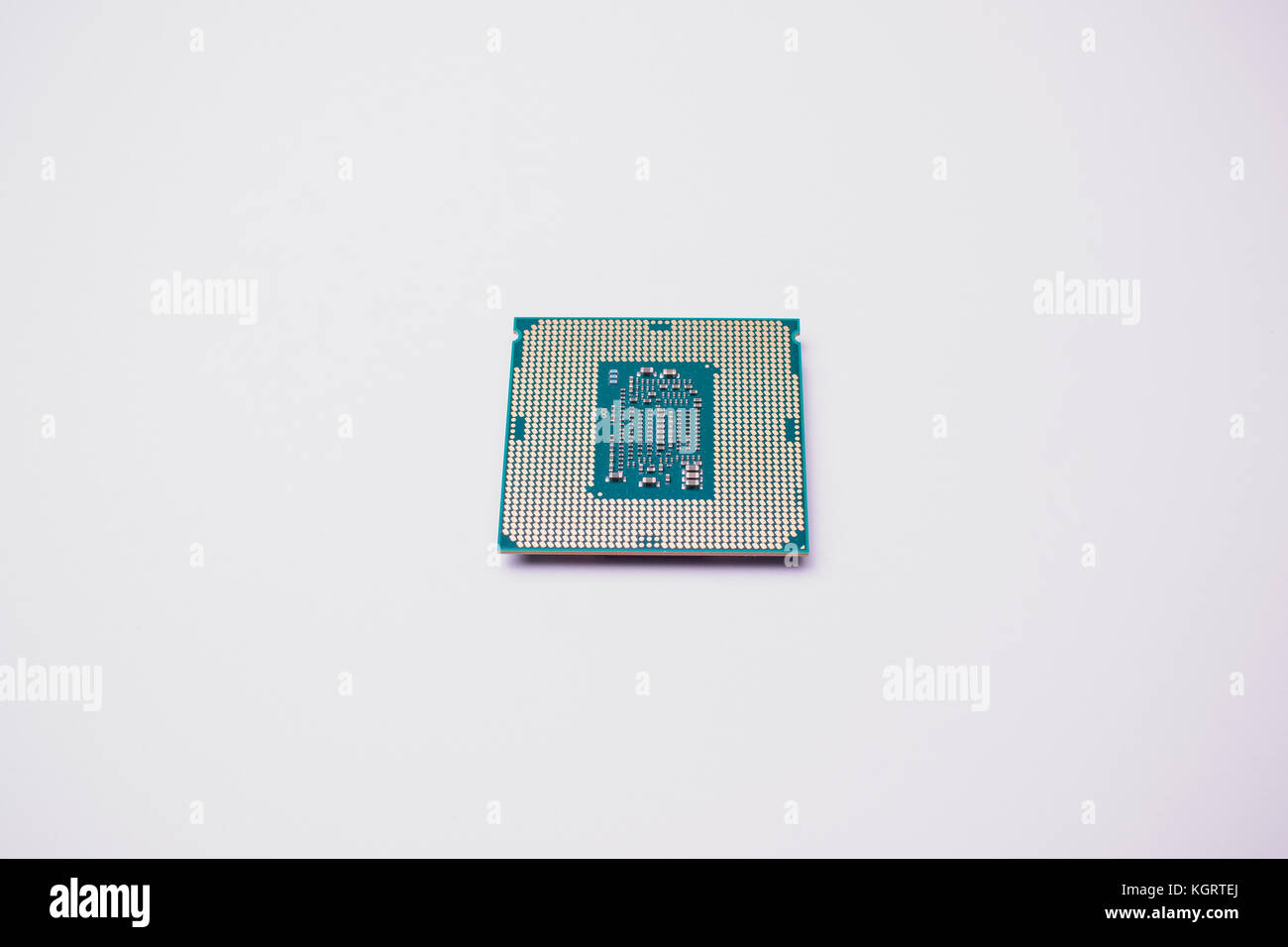 processor for computer isolated a colored background Stock Photo - Alamy
