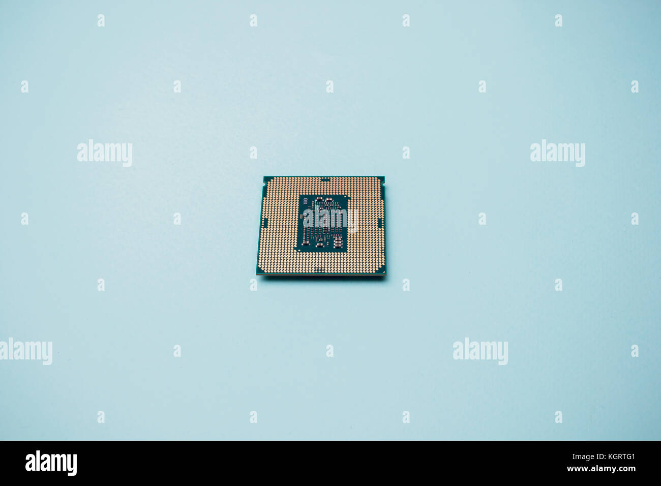 processor for computer isolated a colored background Stock Photo - Alamy