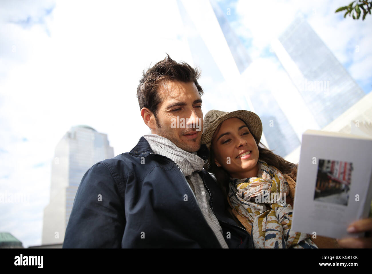 Tourists visiting 911 memorial in Manhattan Stock Photo - Alamy