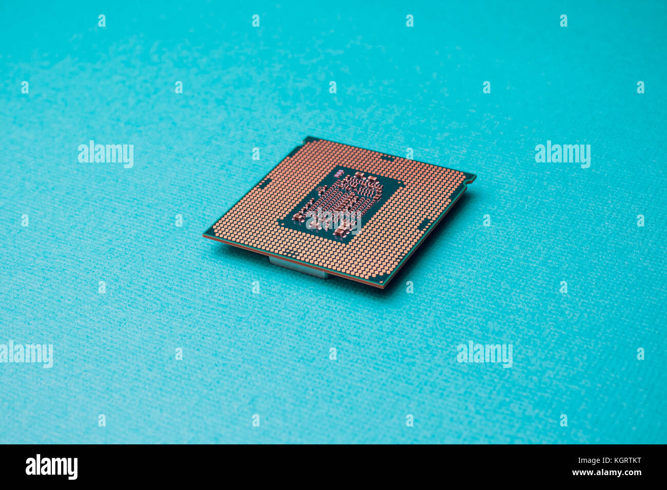 processor for computer isolated a colored background Stock Photo - Alamy