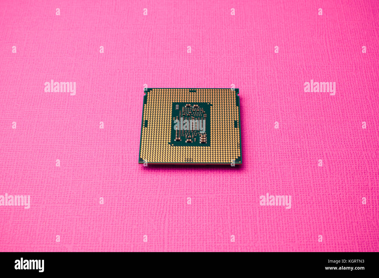 processor for computer isolated a colored background Stock Photo - Alamy