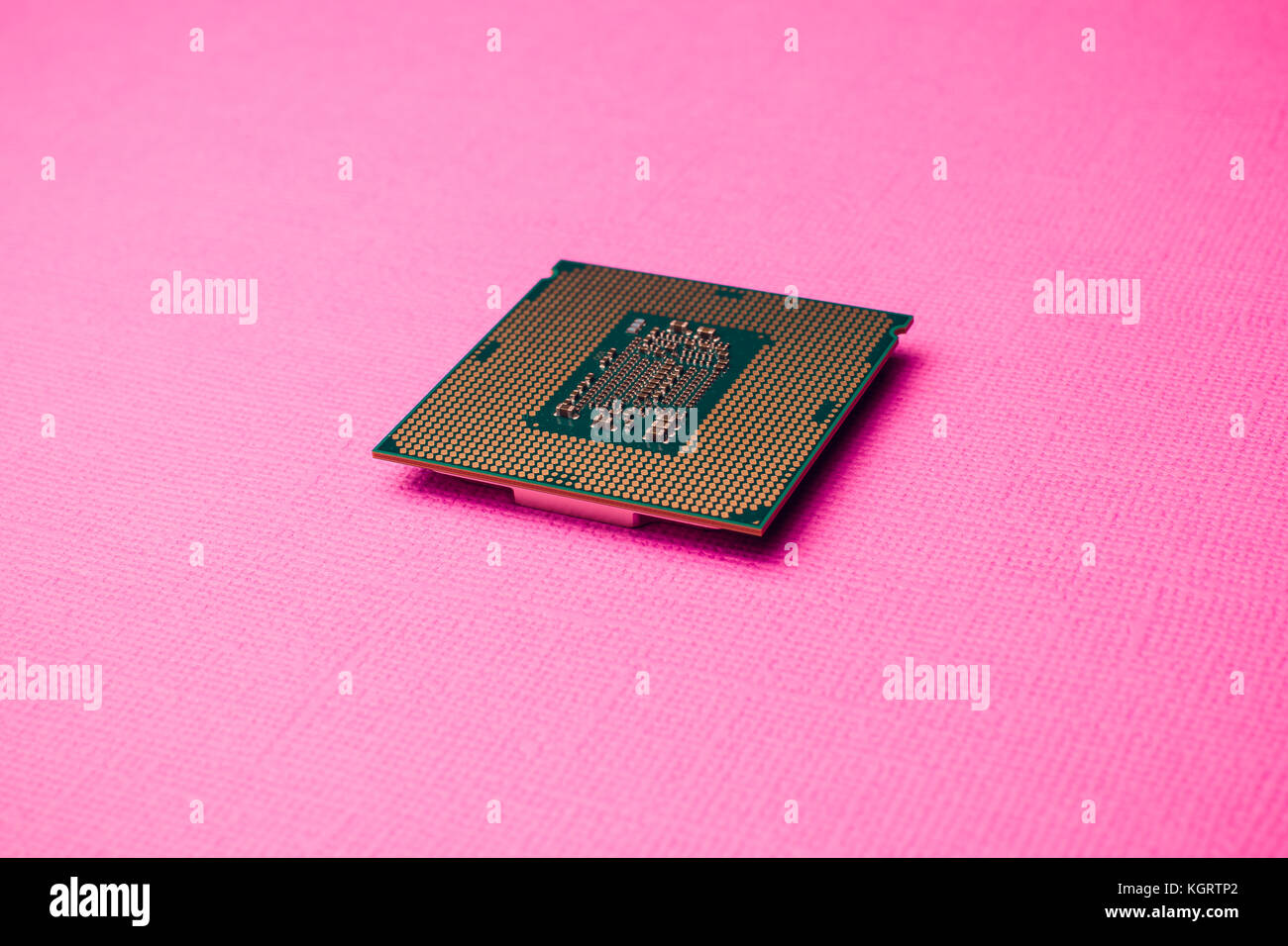 processor for computer isolated a colored background Stock Photo - Alamy