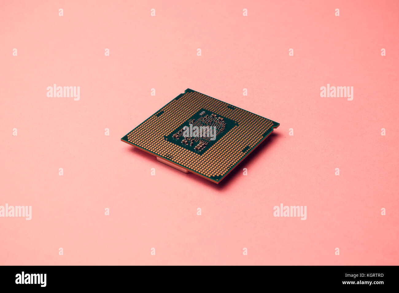 processor for computer isolated a colored background Stock Photo - Alamy