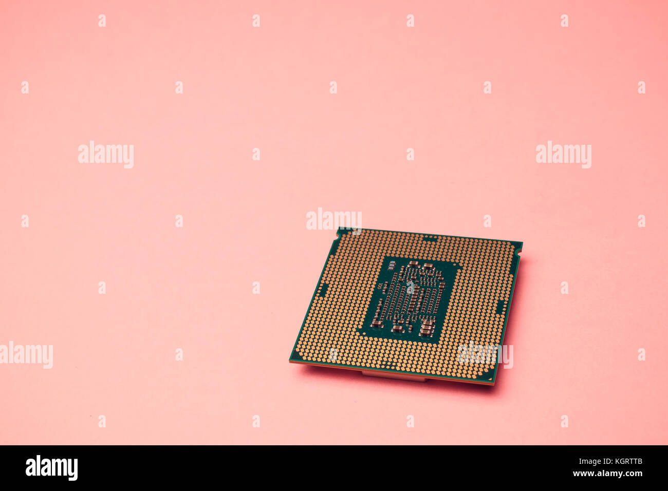 processor for computer isolated a colored background Stock Photo - Alamy