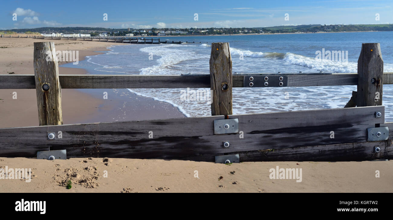 Exmouth beach groynes hi-res stock photography and images - Alamy
