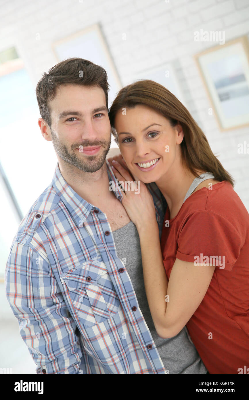 Portrait of cheerful 30-year-old couple Stock Photo - Alamy