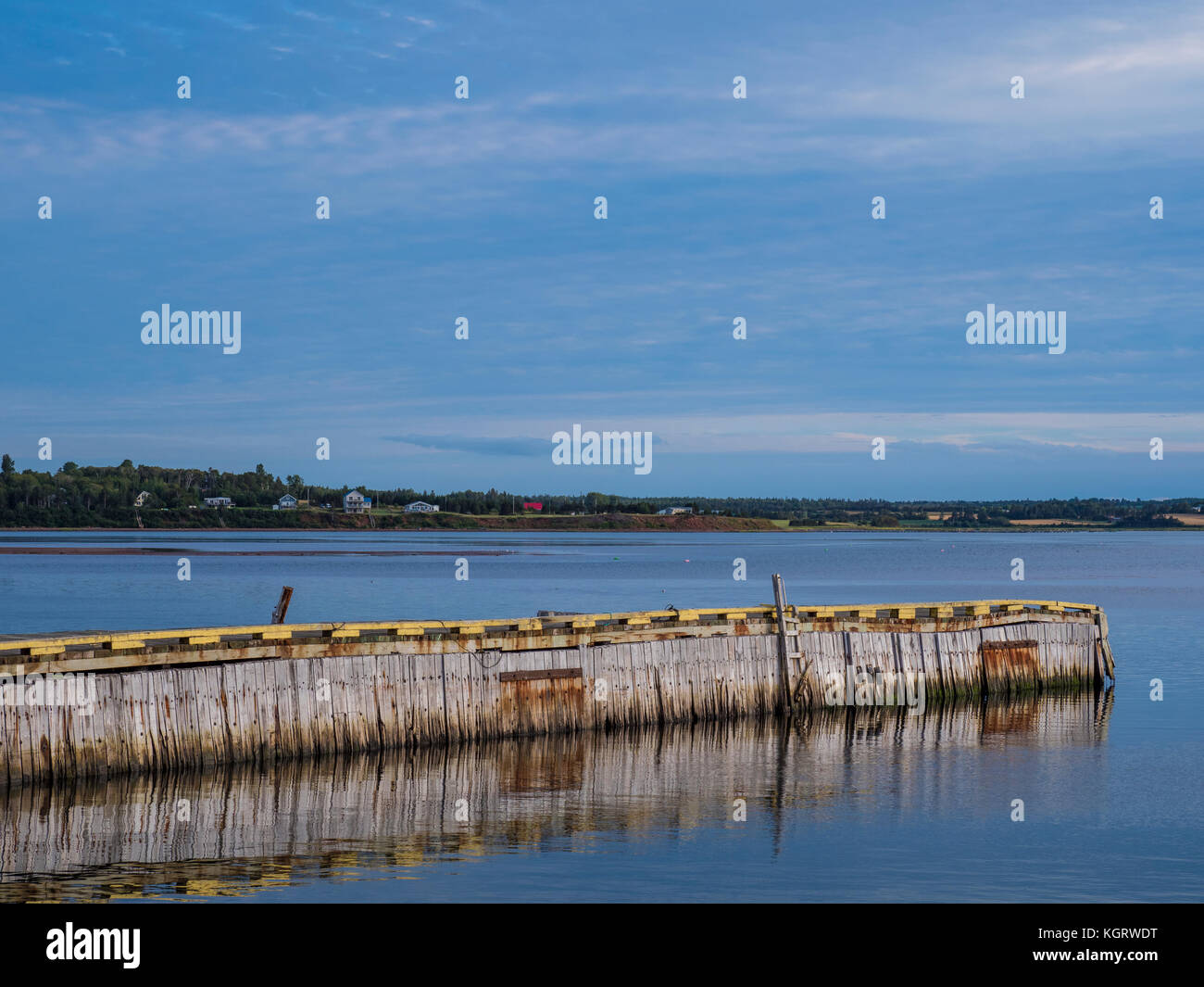 Wharf, North Rustico Harbour, Prince Edward Island, Canada Stock Photo ...