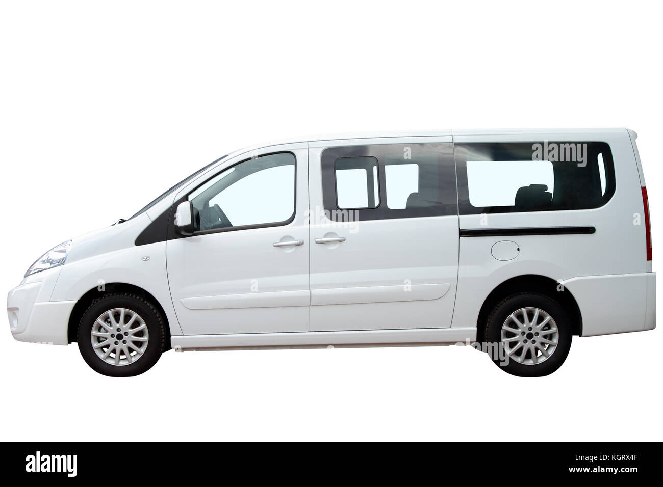 Modern white minivan isolated on white background Stock Photo - Alamy