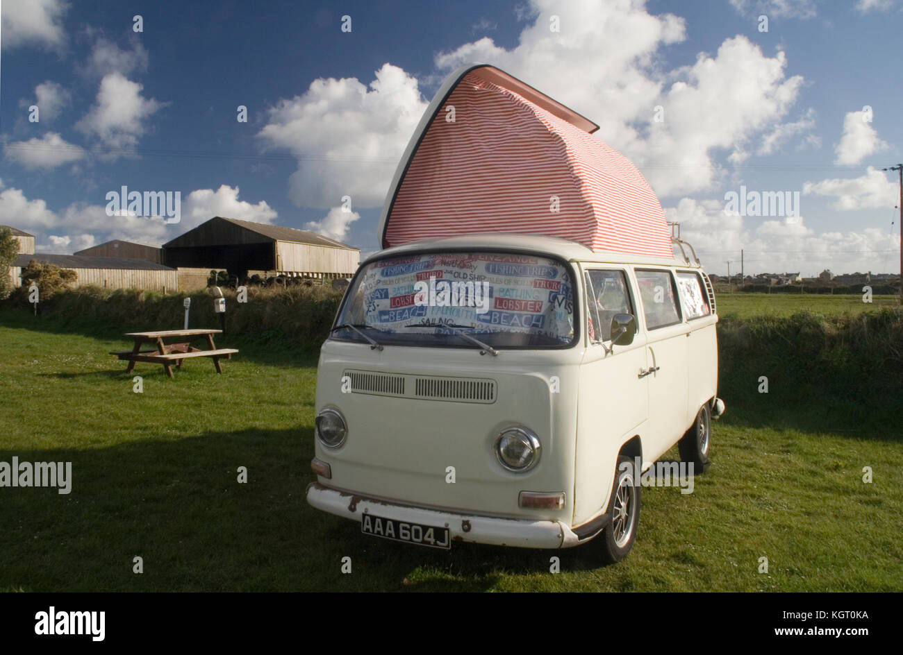 Dormobile at Trevedra Farm Stock Photo - Alamy