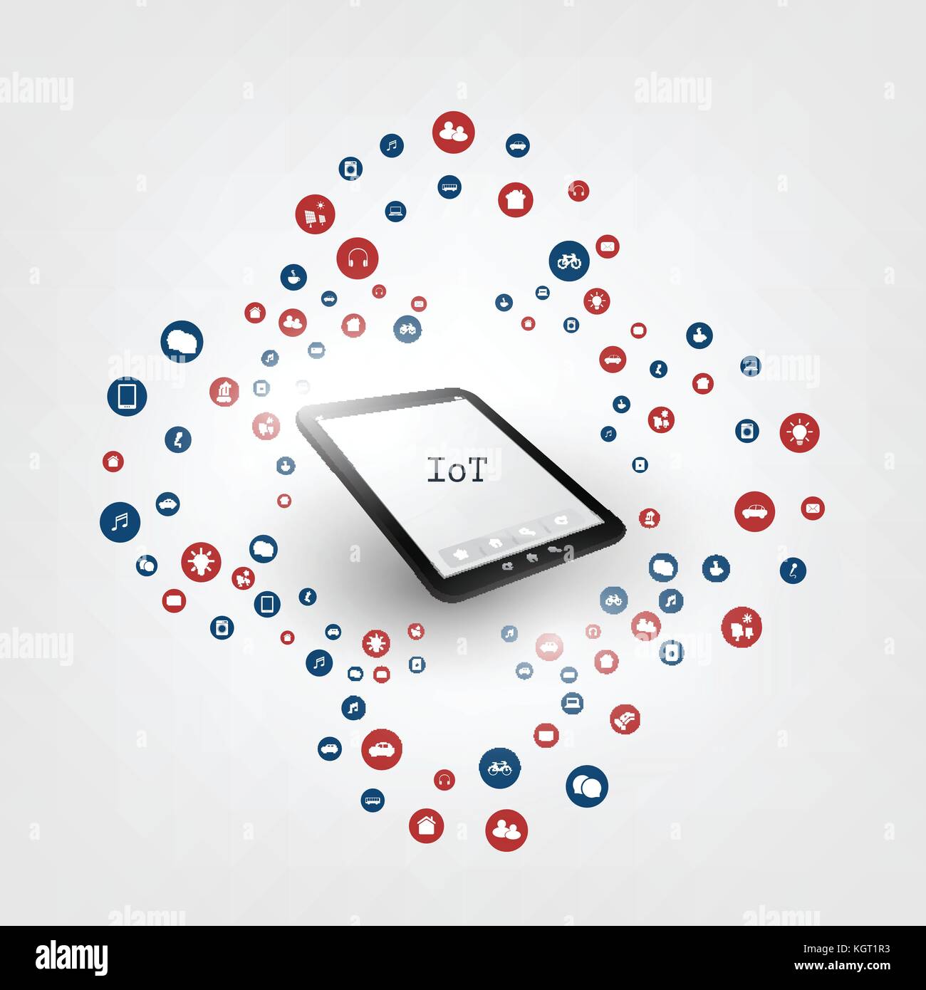 Internet of Things, Cloud Computing Design Concept with Icons - Digital Network Connections ...