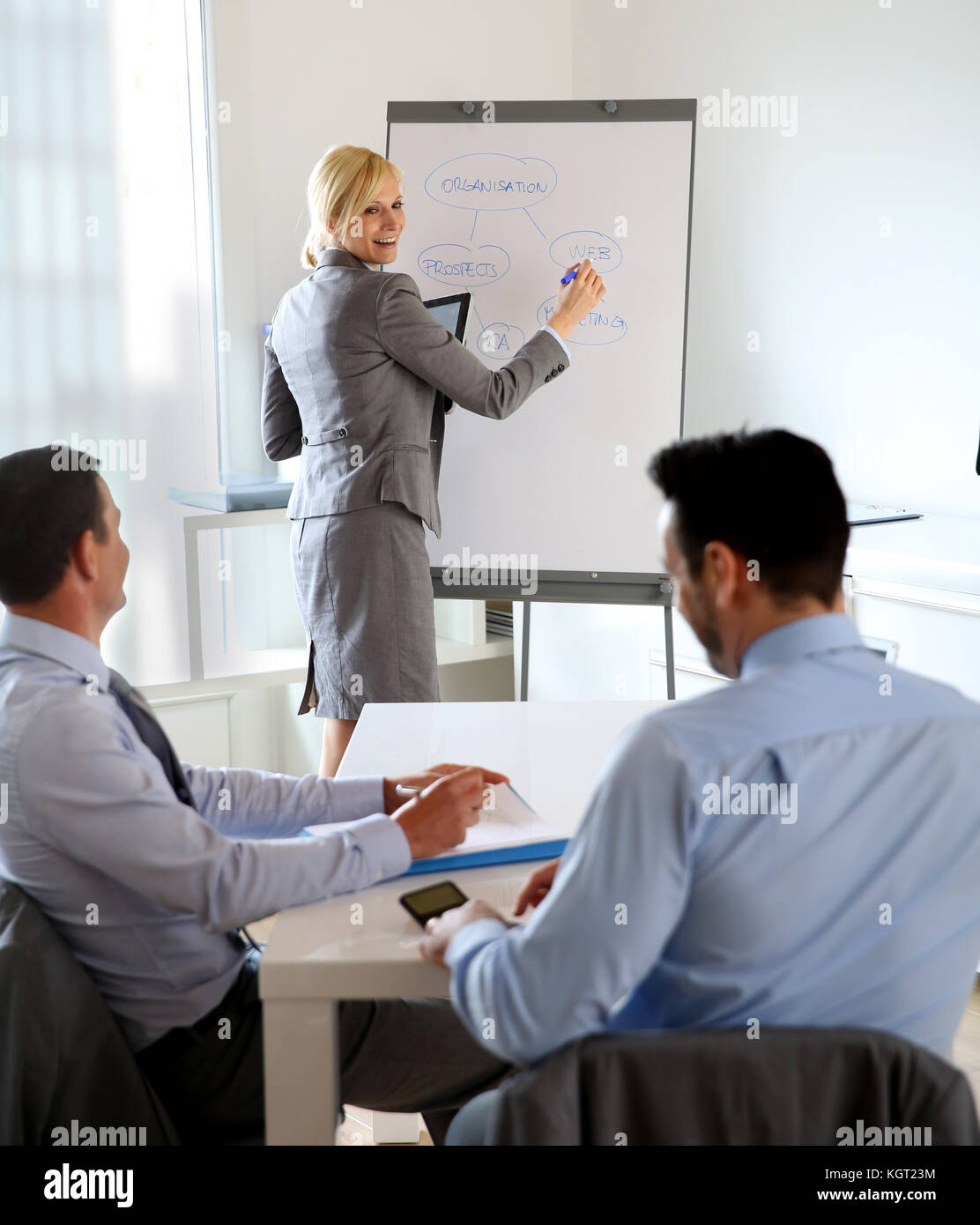 Businesswoman doing business presentation Stock Photo - Alamy
