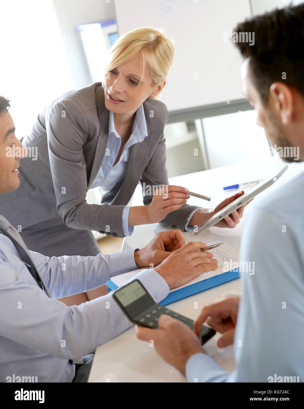 Executive woman making business presentation Stock Photo - Alamy