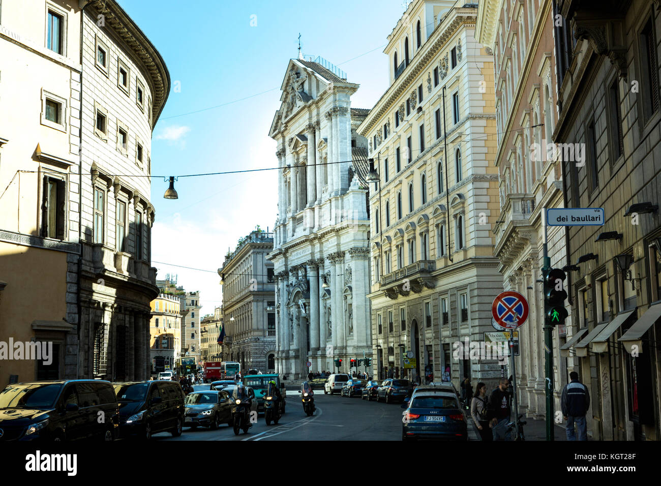 Traffic on street in Rome Stock Photo - Alamy