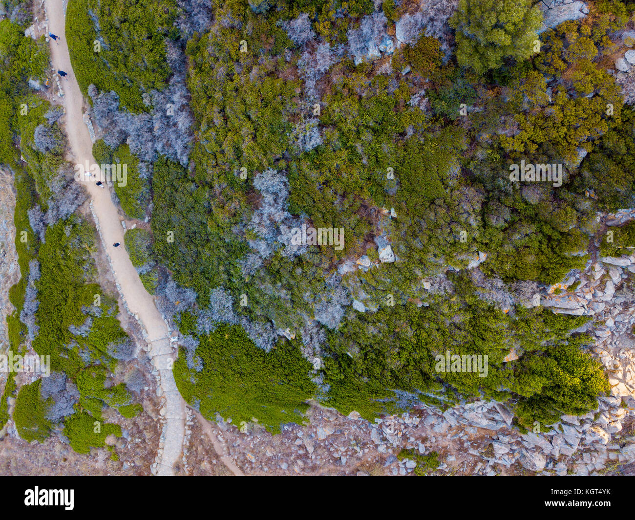 Aerial view of the panoramic path that leads to the promontory view to ...