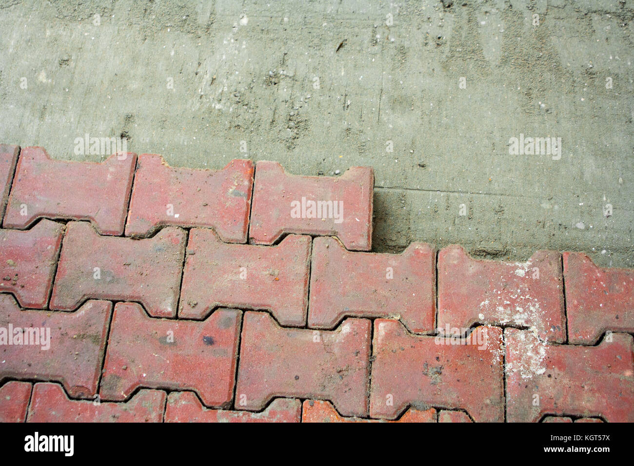 Laying Paving Slabs by mosaic close-up Stock Photo - Alamy
