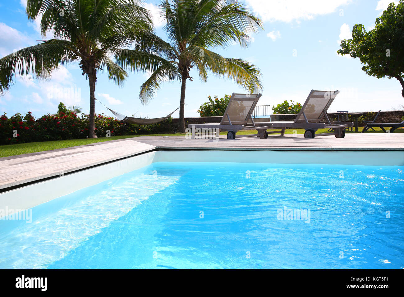 Private swimming pool in tropical area Stock Photo - Alamy