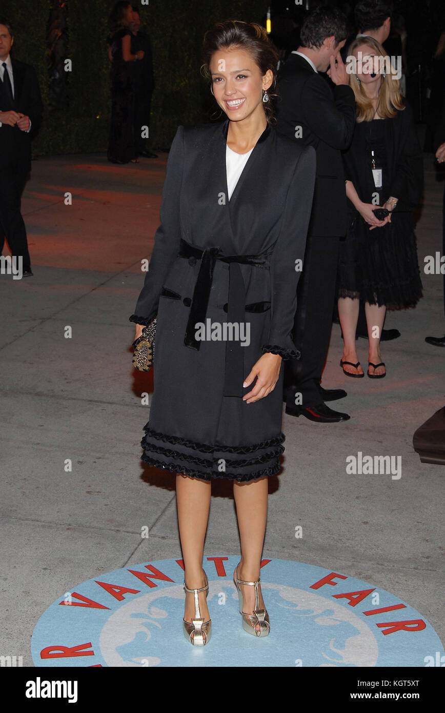 Jessica Alba arriving at the Vanity Fair party for the 78th Annual ...