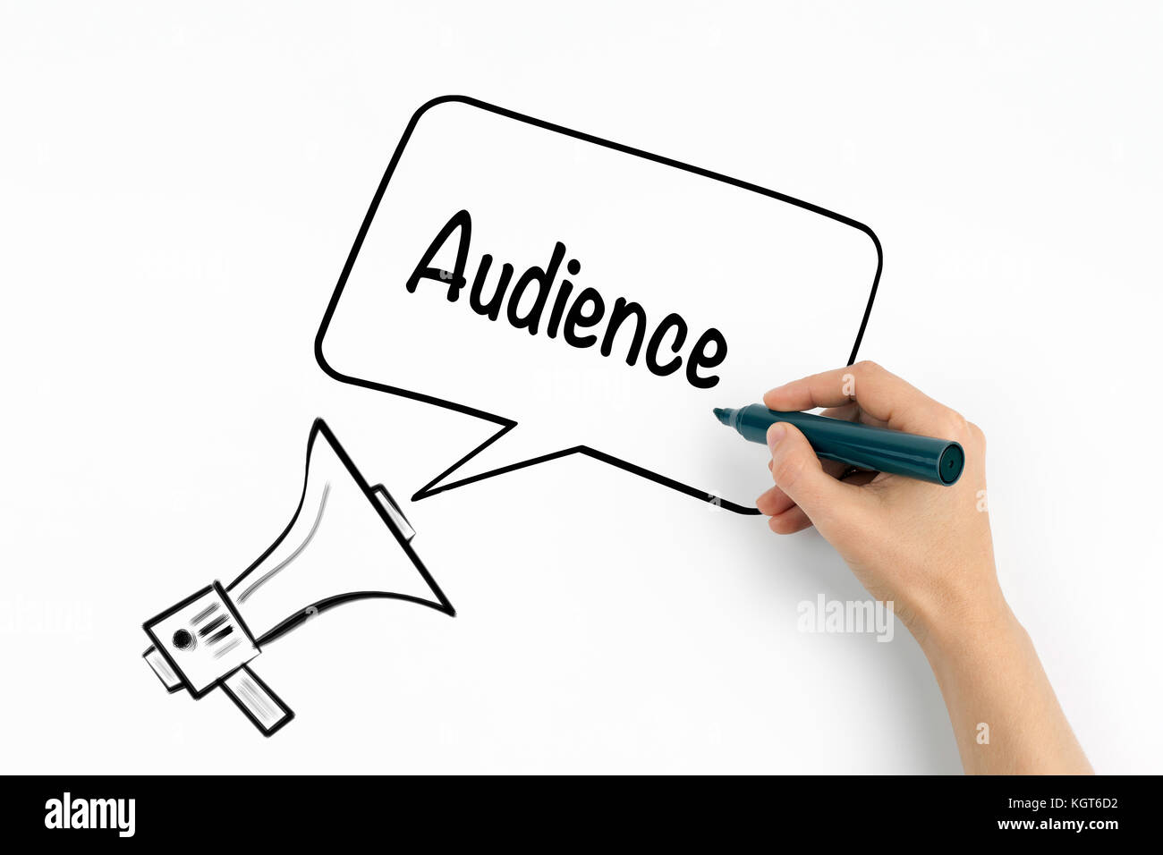 Audience Concept. Megaphone and text on a white background Stock Photo ...
