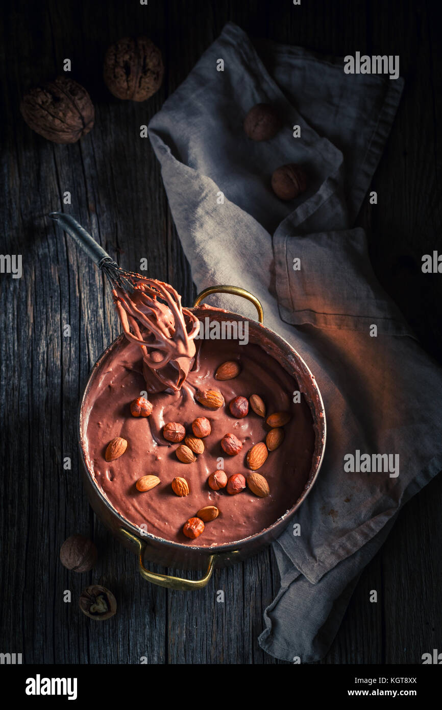 Homemade chocolate made of various nuts and cocoa Stock Photo - Alamy