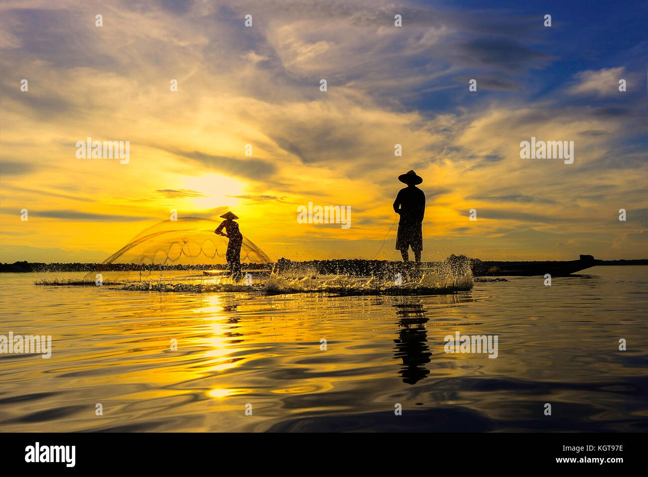 Beautiful landscape two fishermen hi-res stock photography and images ...