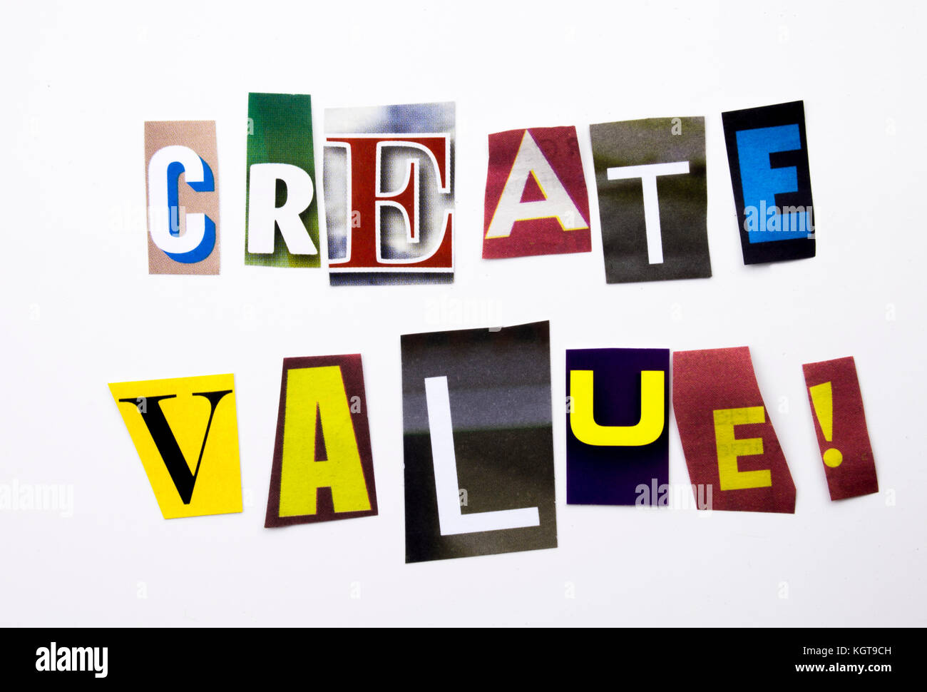 A word writing text showing concept of Create Value made of different ...