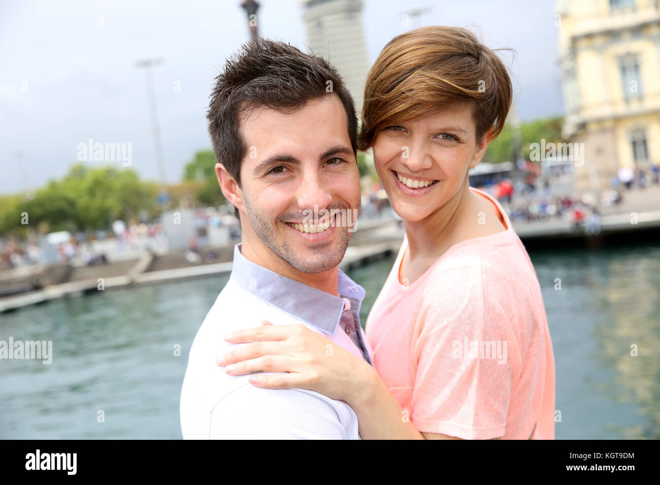 Couple spending week-end in Barcelona Stock Photo - Alamy