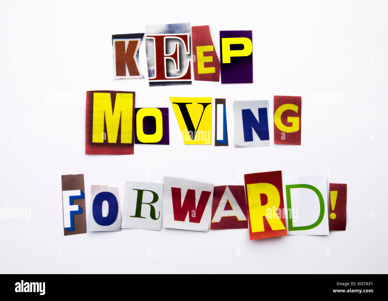 A word writing text showing concept of Keep Moving Forward made of ...