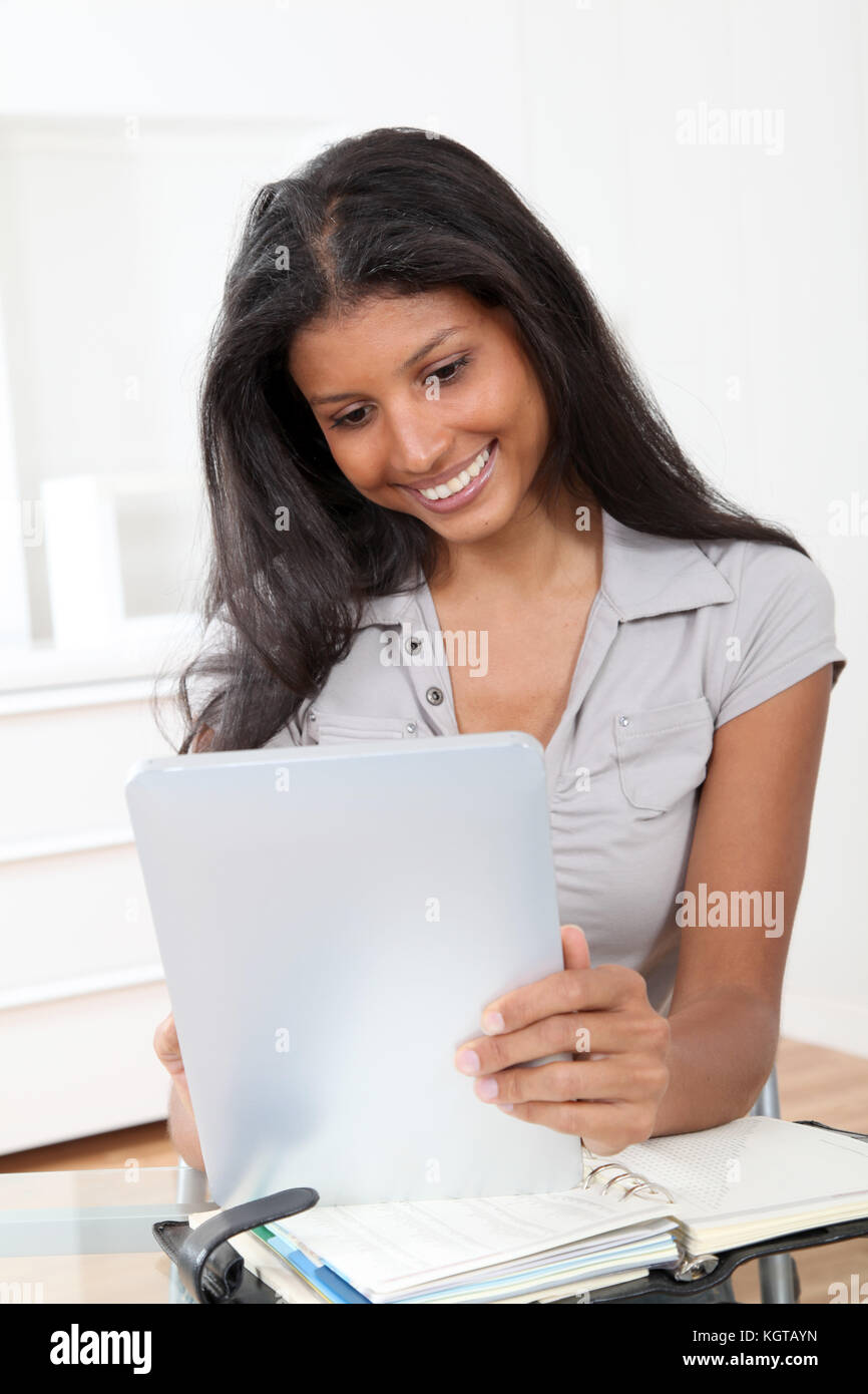 Office worker using electronic tablet Stock Photo - Alamy