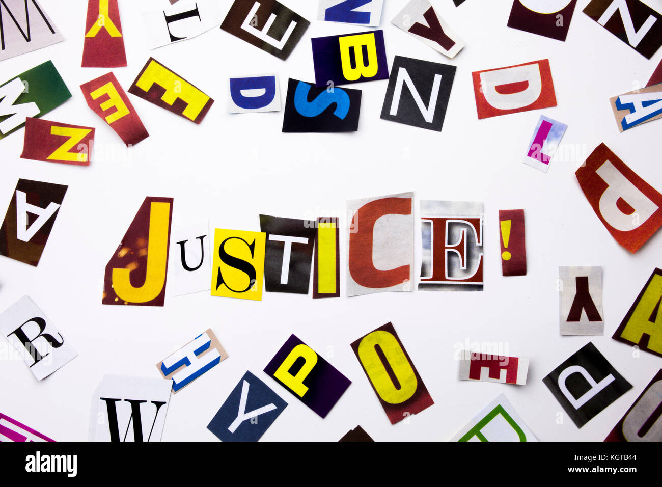 A word writing text showing concept of Justice made of different ...