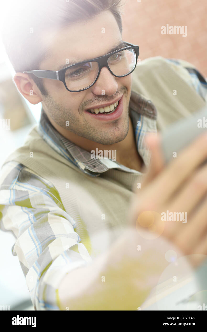 Man in eyeglasses training hi-res stock photography and images - Alamy