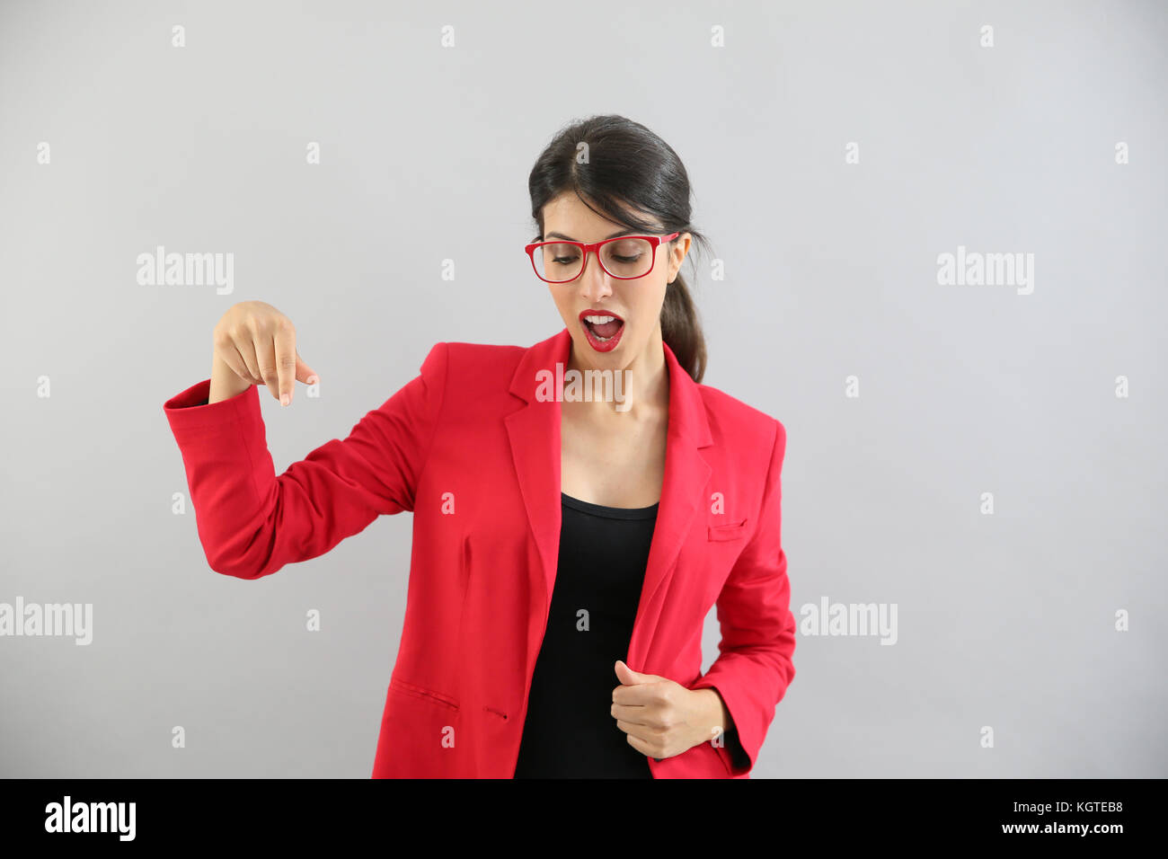 Girl red jacket hi-res stock photography and images - Alamy