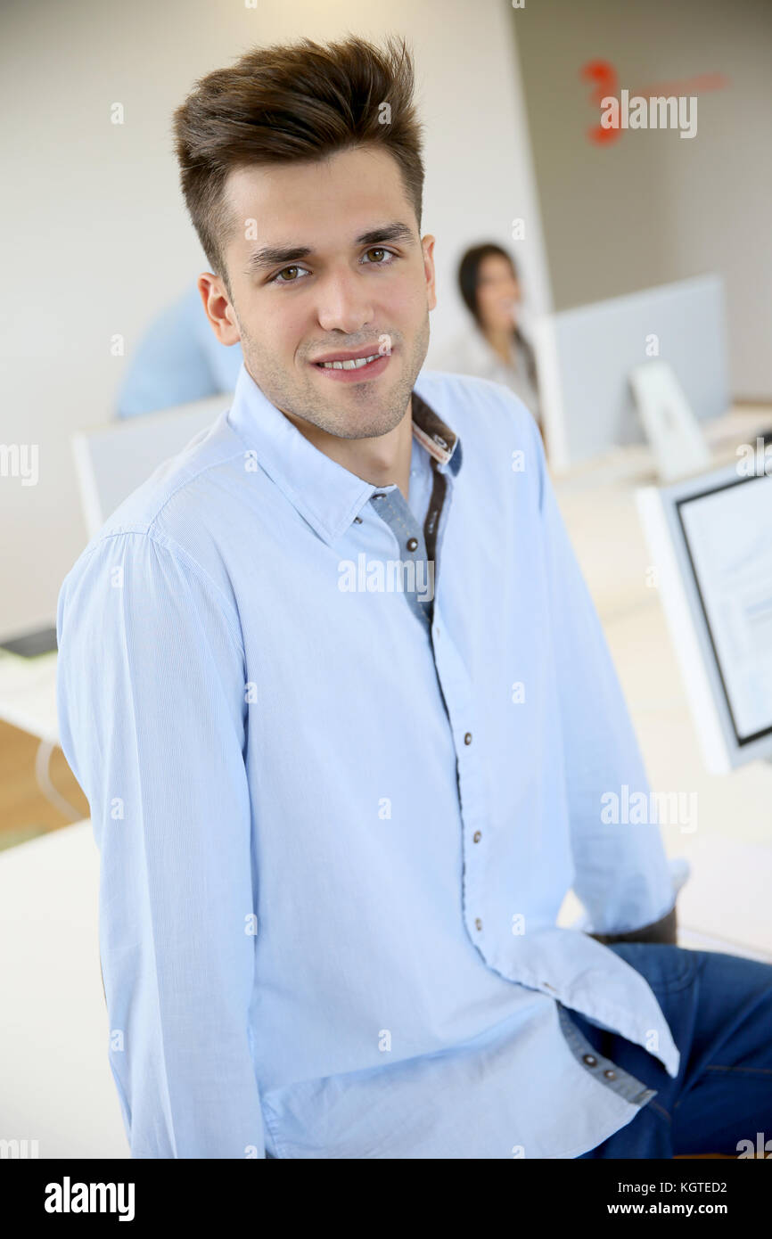 Portrait of smiling office worker Stock Photo - Alamy Portrait of smiling office worker Stock Photo - Alamy