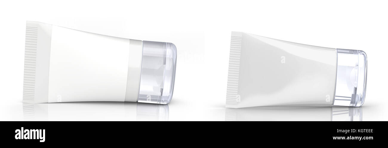 3D render facial cleanser mockup, face wash container tube template in ...