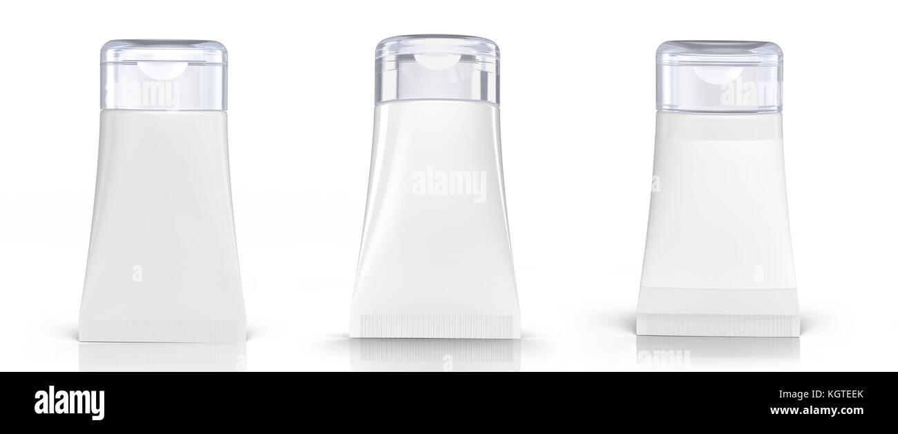 3D render facial cleanser mockup, face wash container tube template in ...