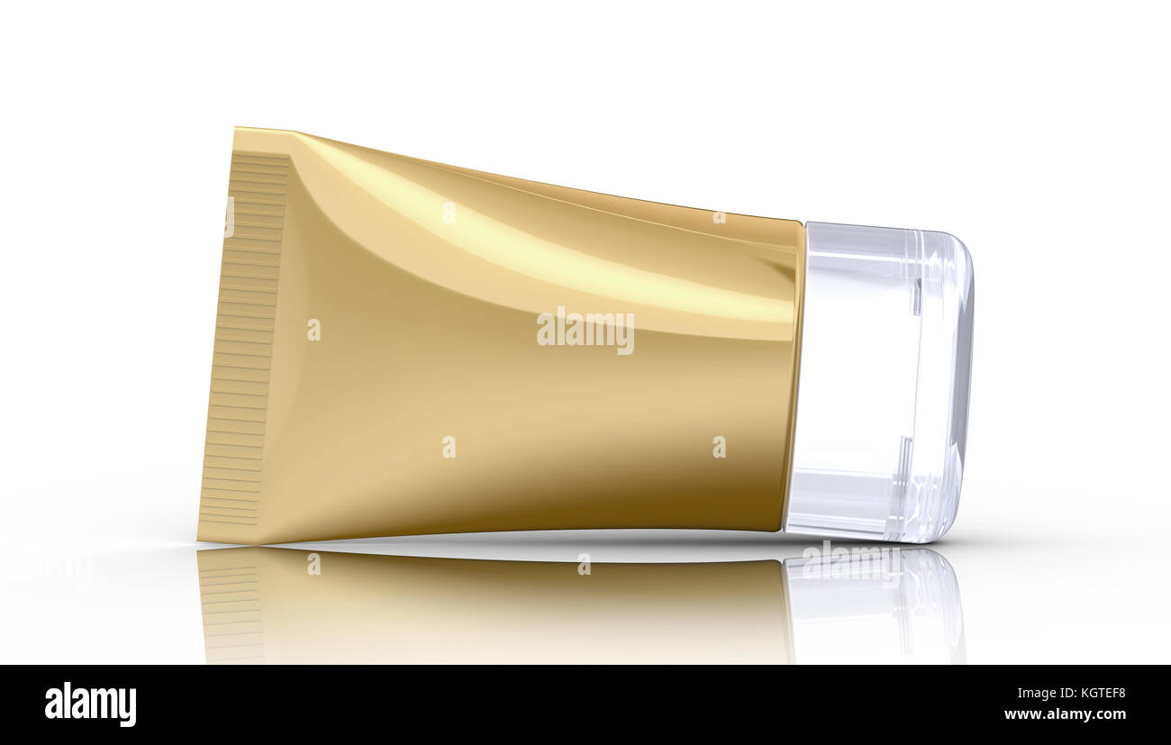 3D render facial cleanser mockup, face wash container tube template in ...