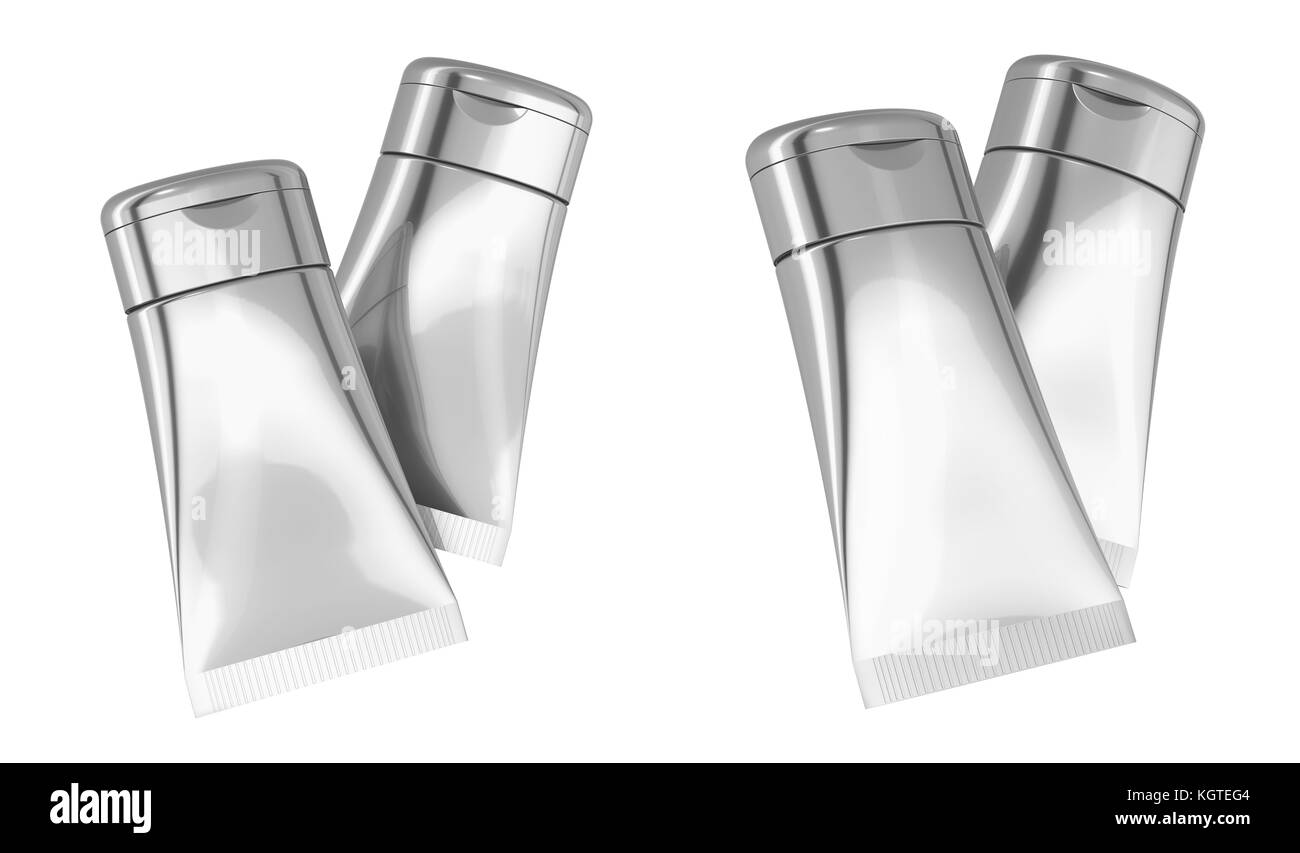 3D render facial cleanser mockup, face wash container tube template in ...