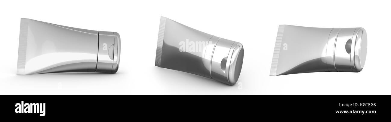 3D render facial cleanser mockup, face wash container tube template in ...