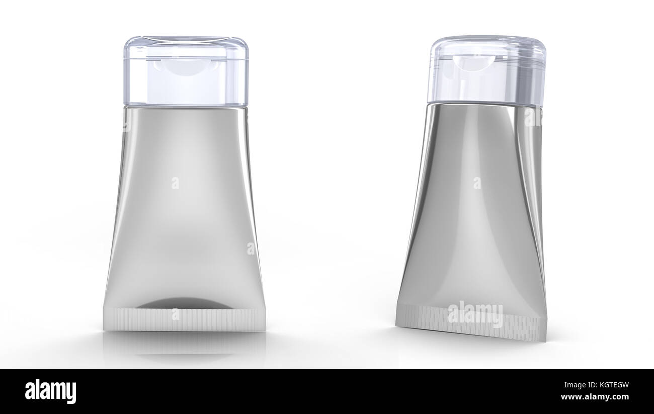 3D render facial cleanser mockup, face wash container tube template in ...