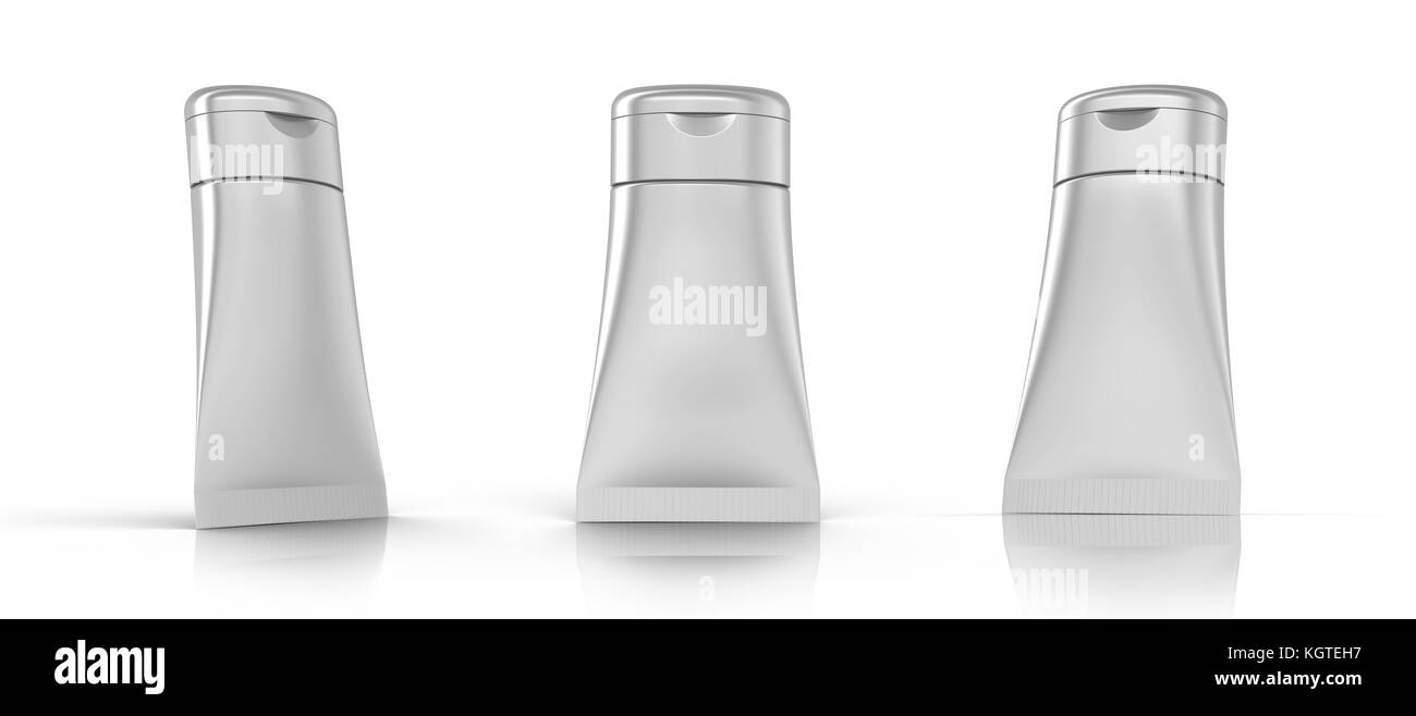 3D render facial cleanser mockup, face wash container tube template in ...