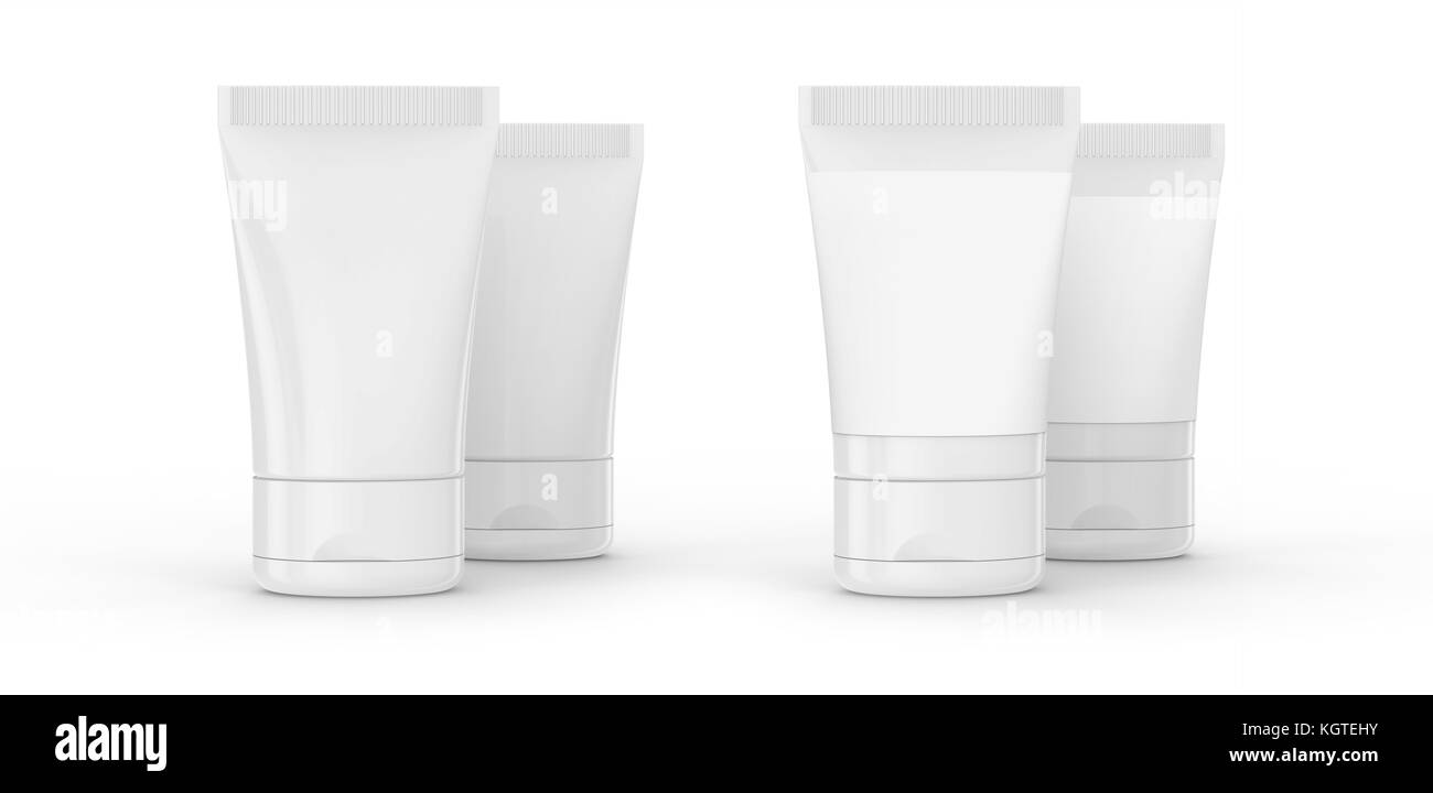 3D render facial cleanser mockup, face wash container tube template in ...