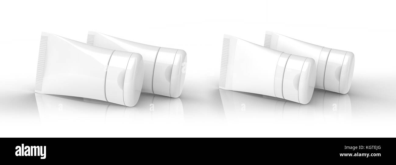 3D render facial cleanser mockup, face wash container tube template in ...