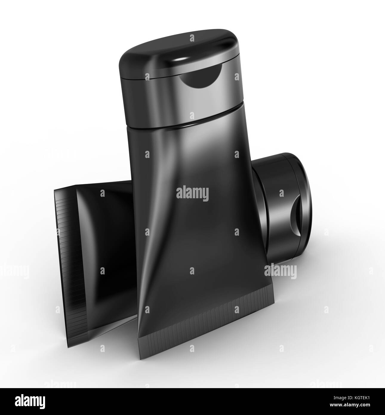 3D render facial cleanser mockup, face wash container tube template in ...