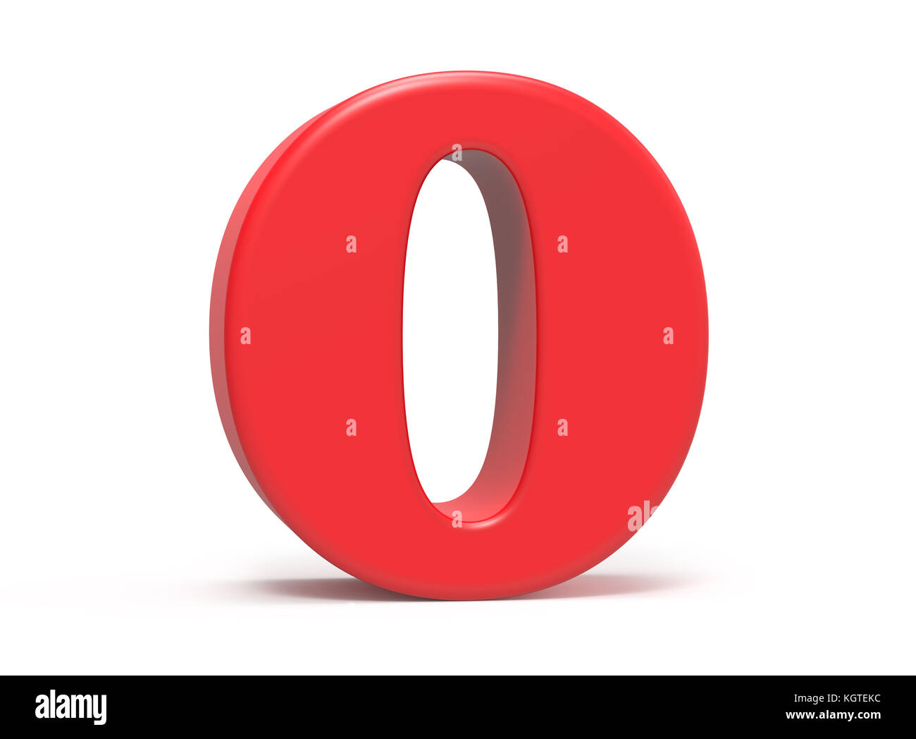 3D render red number 0, retro fat 3D figure design Stock Photo - Alamy