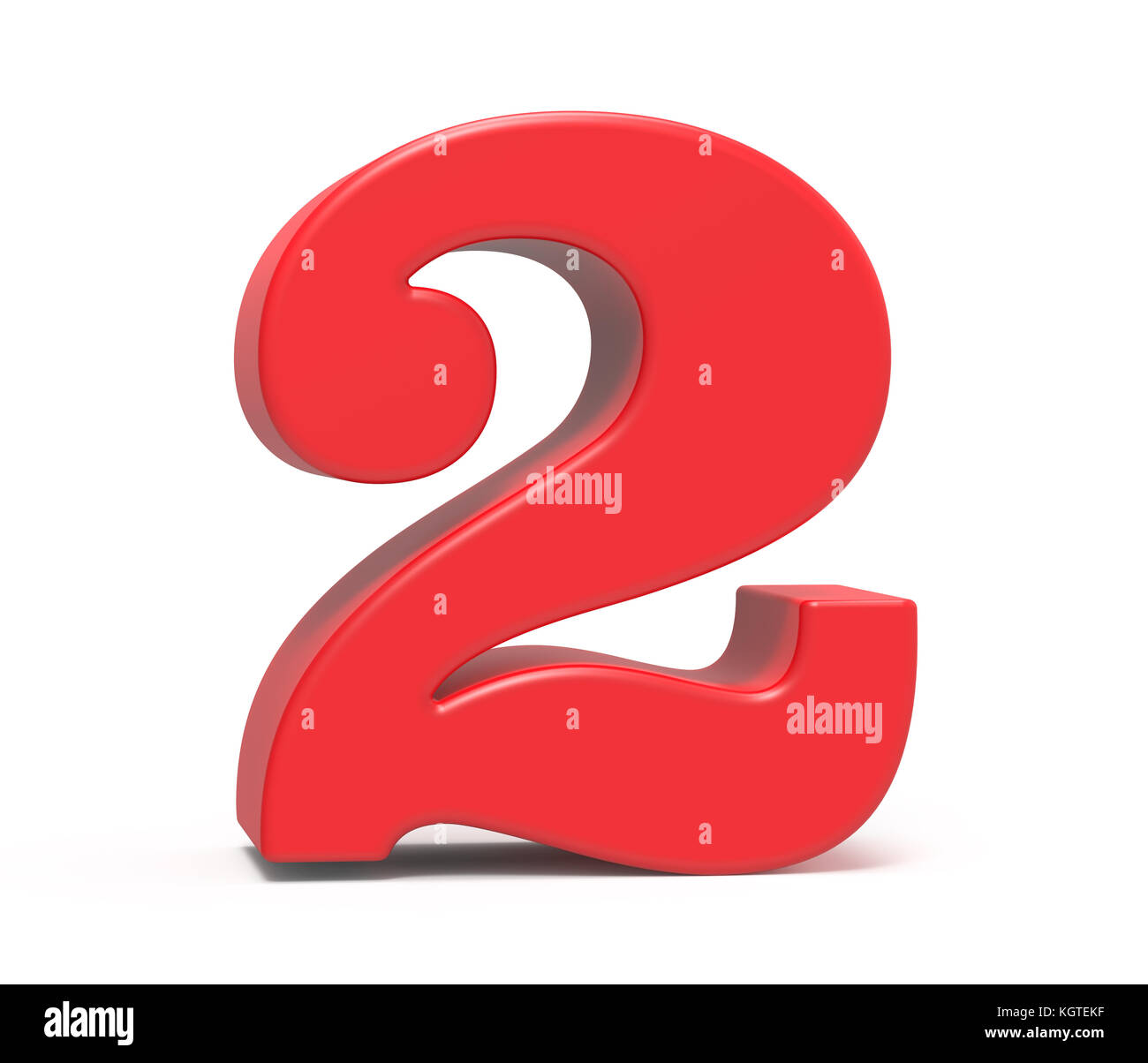 3D render red number 2, retro fat 3D figure design Stock Photo - Alamy
