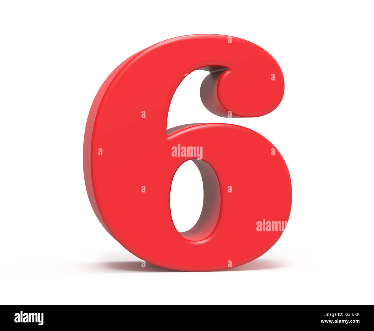 3D render red number 6, retro fat 3D figure design Stock Photo - Alamy