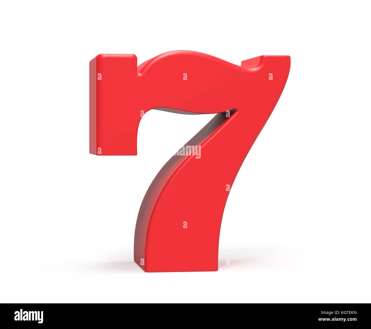 3D render red number 7, retro fat 3D figure design Stock Photo - Alamy